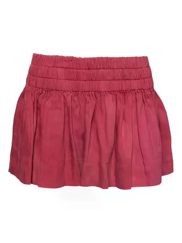 ISABEL MARANT VINTAGE Smocked Pleated Mini Skirt - Red