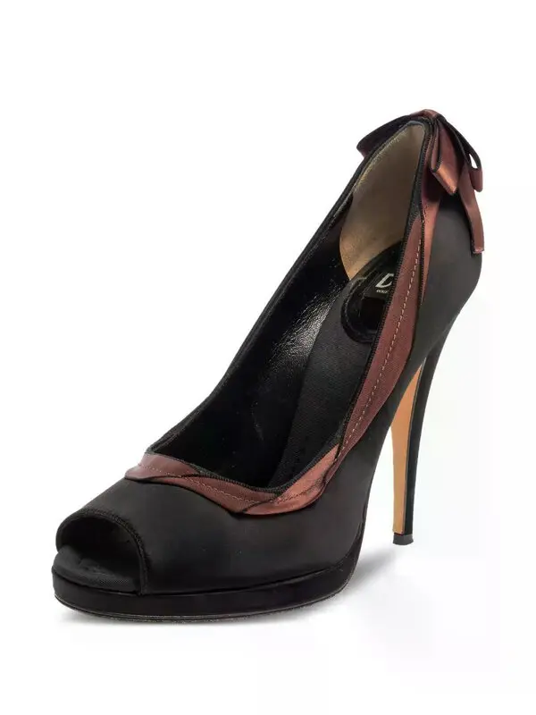 Dolce & Gabbana Satin Heeled Pumps With Bow Detailing