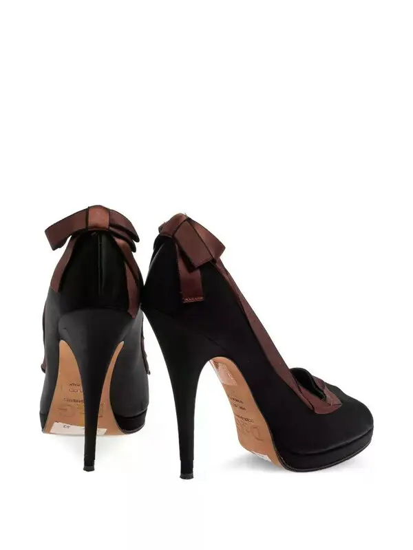Dolce & Gabbana Satin Heeled Pumps With Bow Detailing