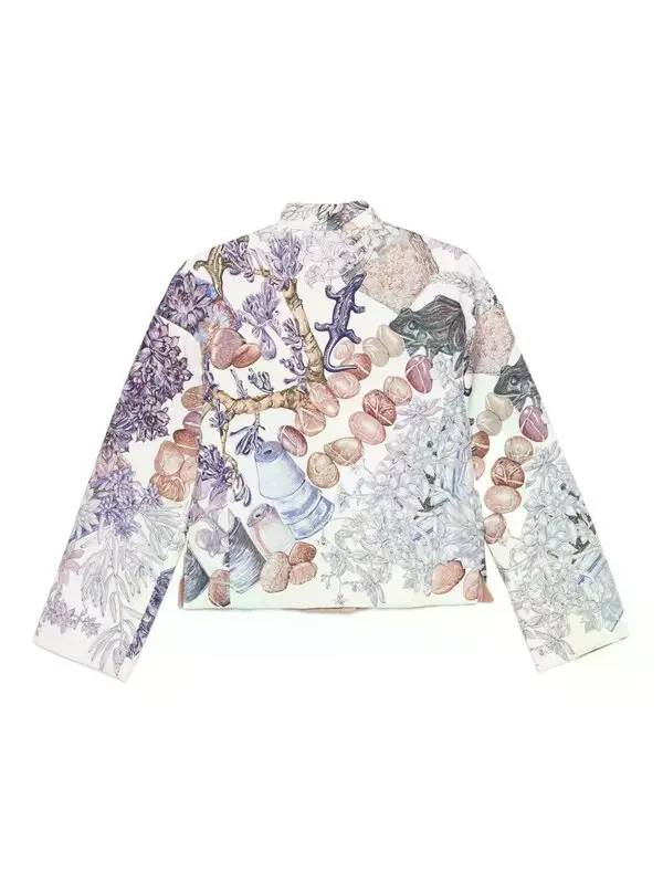 Hermès 2000s Printed Silk Bomber Jacket