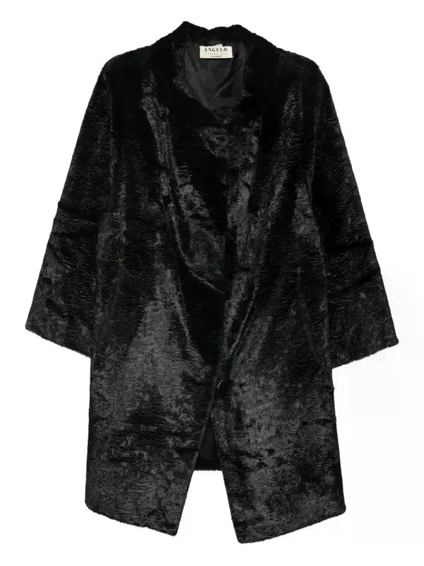 A.N.G.E.L.O. VINTAGE CULT 1980s Textured Collared Coat - Black