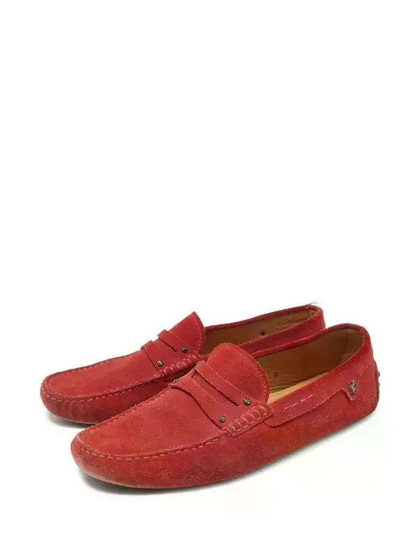 TOD'S Suede Slip-on Loafers - Red