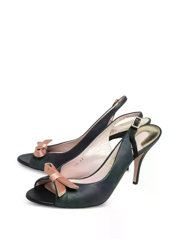 FERRAGAMO 100mm Bow Slingback Sandals