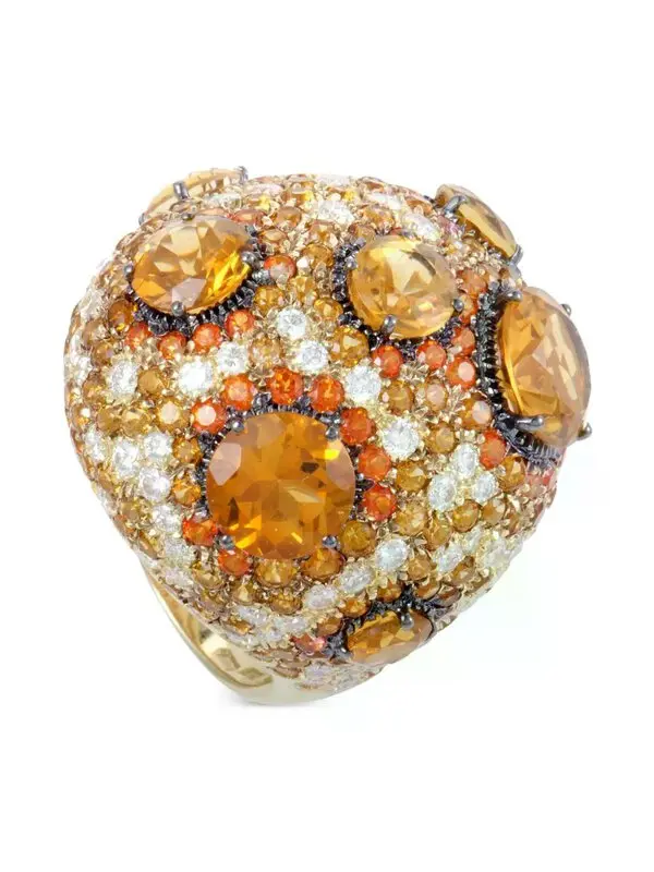 Roberto Coin 18kt Gold Citrine And Diamond Ring - Yellow