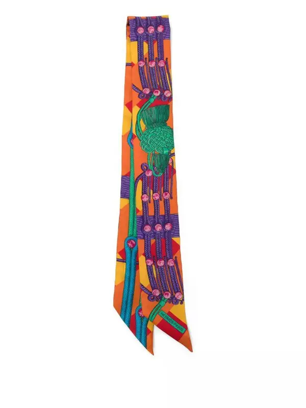 Hermès Printed Silk Twilly - Orange