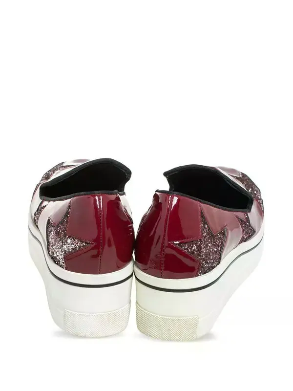 Stella McCartney Patent Leather Platform Sneakers With Glitter Star Motifs