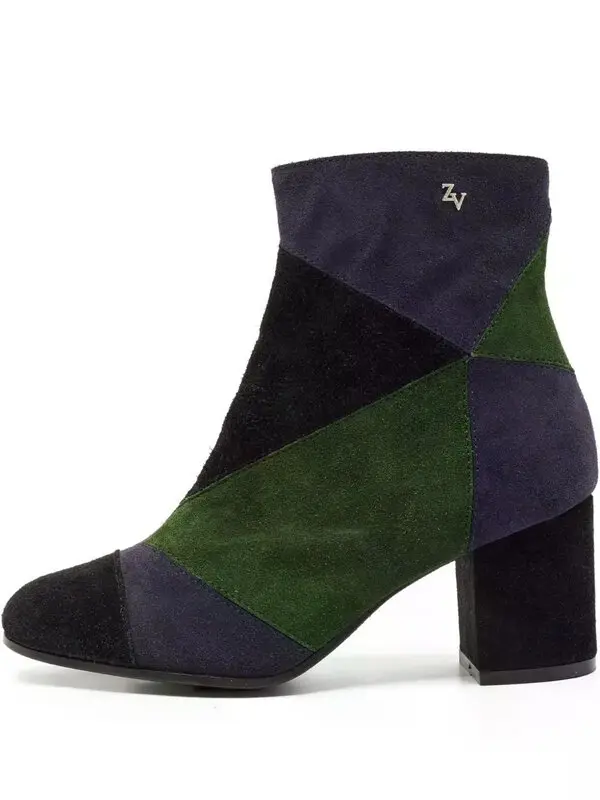 Zadig&Voltaire Patchwork Block Heel Ankle Boots - Green