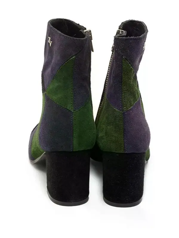 Zadig&Voltaire Patchwork Block Heel Ankle Boots - Green