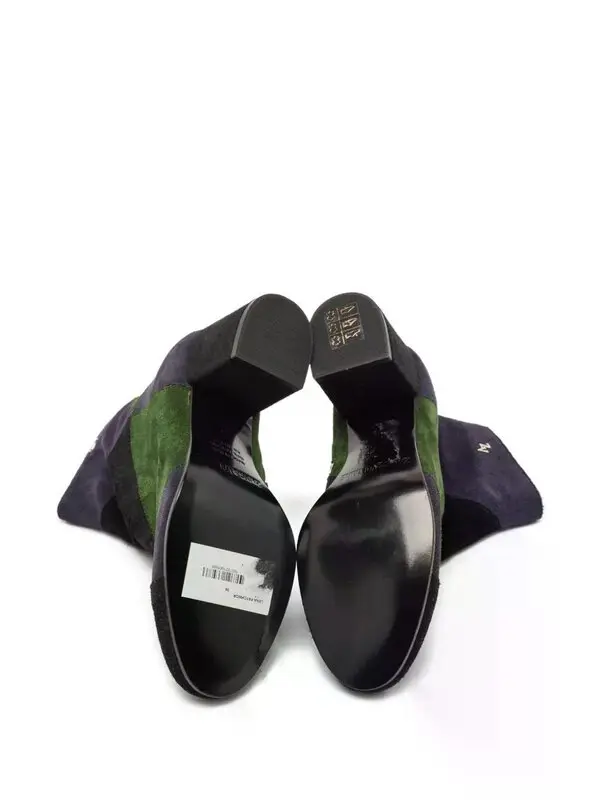 Zadig&Voltaire Patchwork Block Heel Ankle Boots - Green