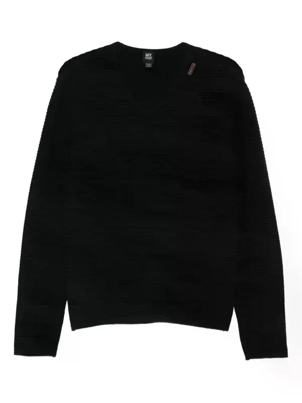 Gianfranco Ferre Ribbed V-neck Long Sleeve Sweater