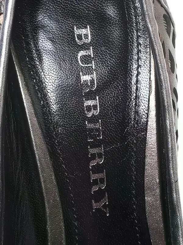 Burberry Tone Nova Check Heeled Pumps - Silver
