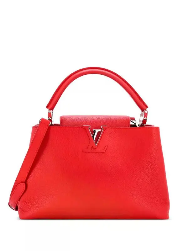LOUIS VUITTON Capucines Bag Leather Pm Satchel - Red