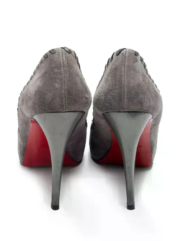 CHRISTIAN LOUBOUTIN Suede 125mm Stiletto Heel Open Toe Pumps - Grey