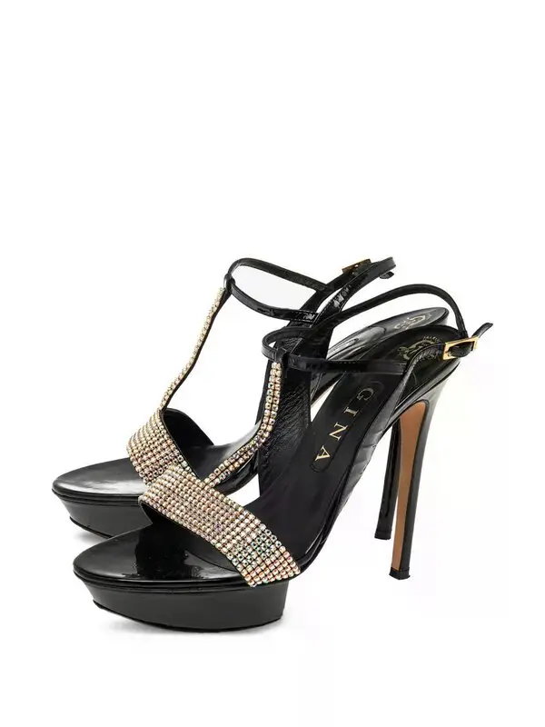 GINA Embellished Rhinestone Platform Heeled Sandals