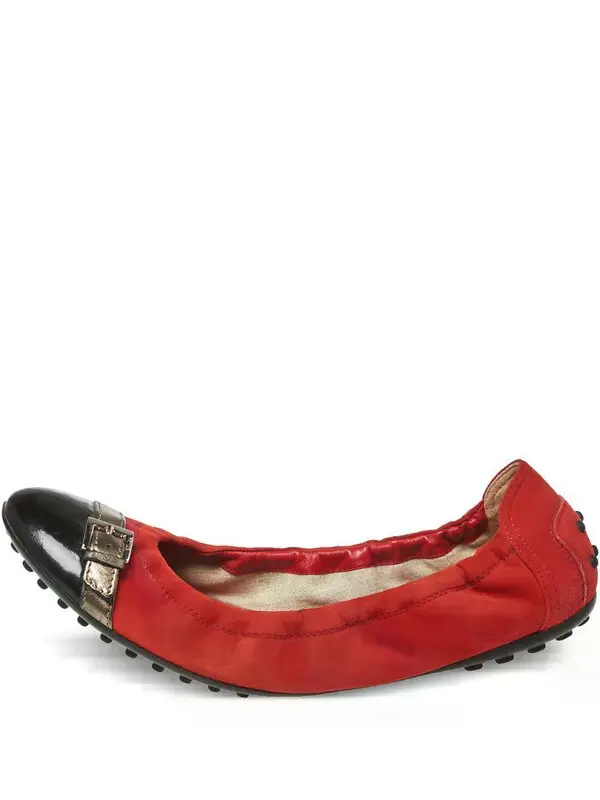 TOD'S Scrunch Ballet Flats - Red