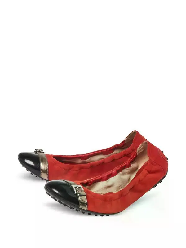 TOD'S Scrunch Ballet Flats - Red