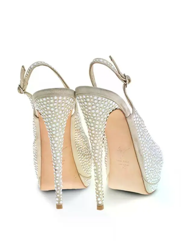 GIUSEPPE ZANOTTI 115mm Crystal-embellished Suede Slingback Sandals
