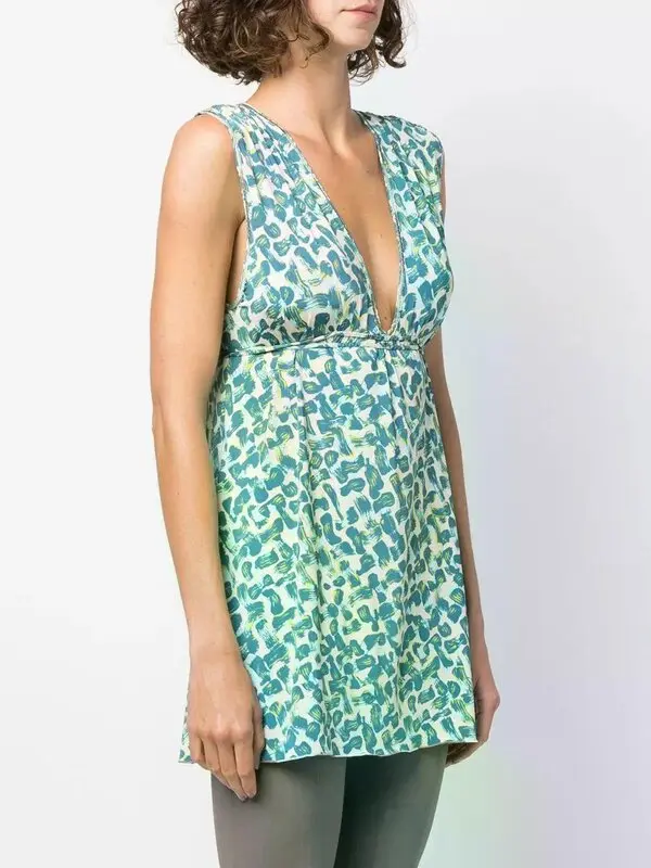 Missoni Abstract Print Sleeveless V-neck Blouse