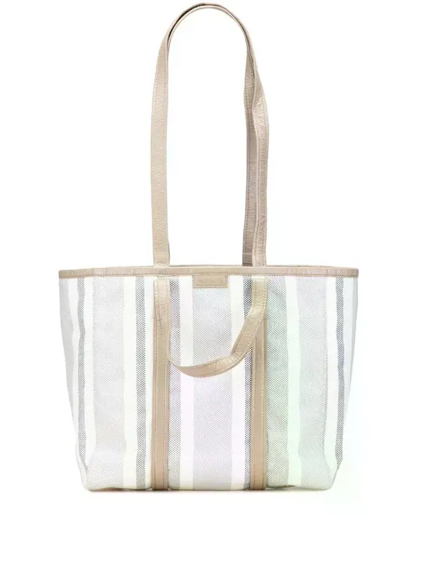 Balenciaga Woven Calfskin Shopper Bag - Grey