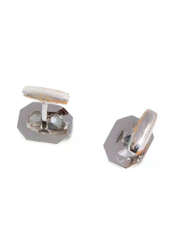 Saint Laurent 1990s Octagonal Logo Cufflinks