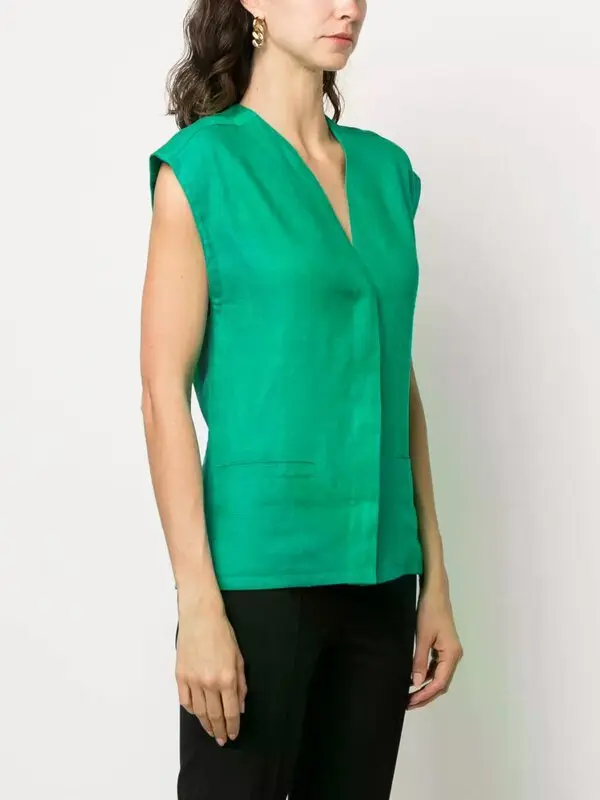 Versace 1970s Linen V-neck Vest