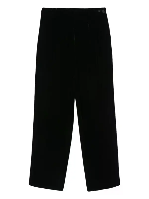 Giorgio Armani Velour Straight-leg Trousers - Black