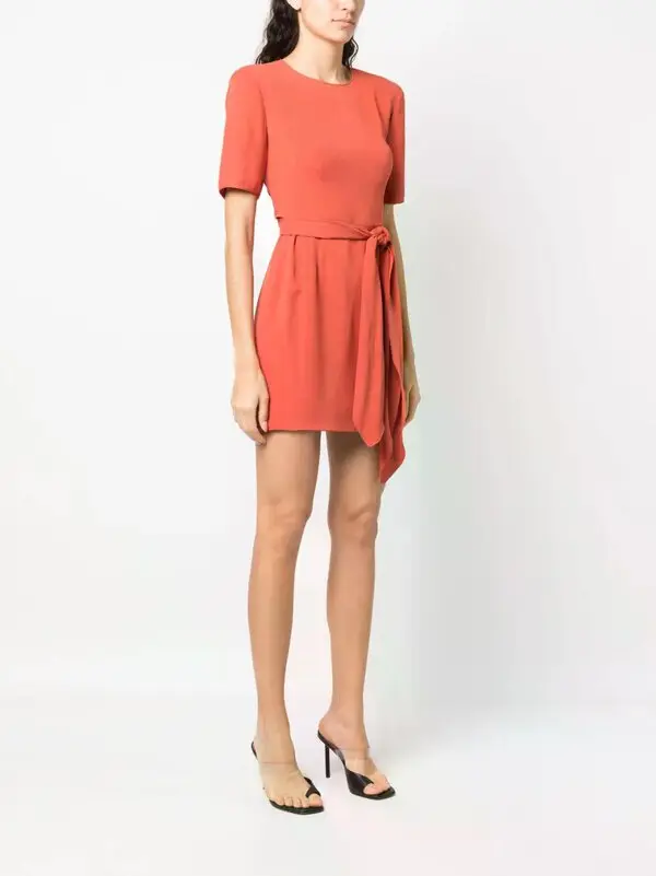 Giorgio Armani 1980s Silk Blend Minidress With Tied Waist - Orange