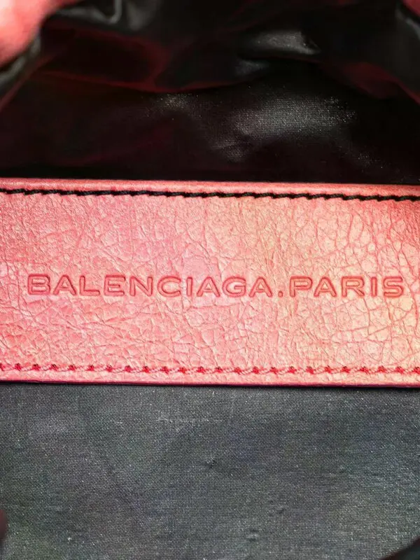 Balenciaga Lambskin Motocross Move On Drawstring Pouch