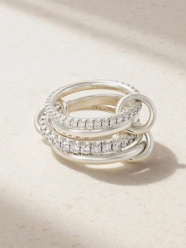 SPINELLI KILCOLLIN Sterling And Diamond Stacked Ring