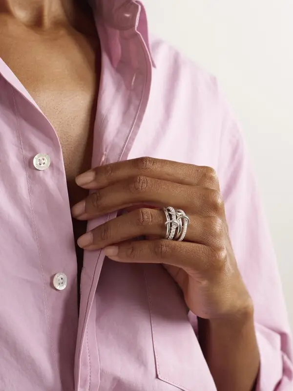 SPINELLI KILCOLLIN Sterling And Diamond Stacked Ring