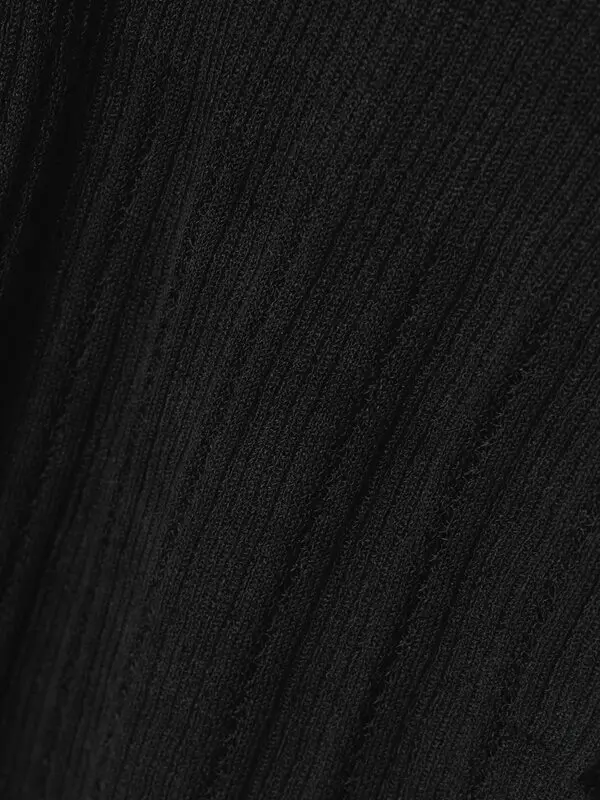 DEIJI STUDIOS Open Work Ribbed Top - Black