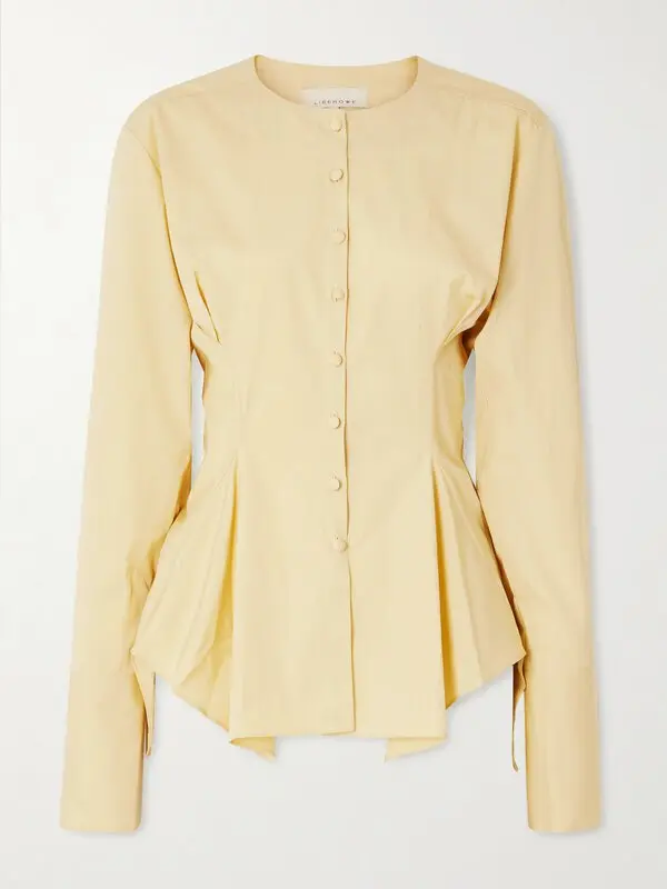LIBEROWE Lavinia Cotton-poplin Peplum Blouse - Yellow