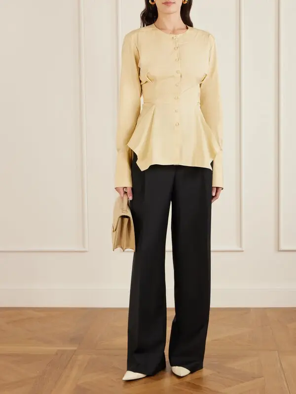 LIBEROWE Lavinia Cotton-poplin Peplum Blouse