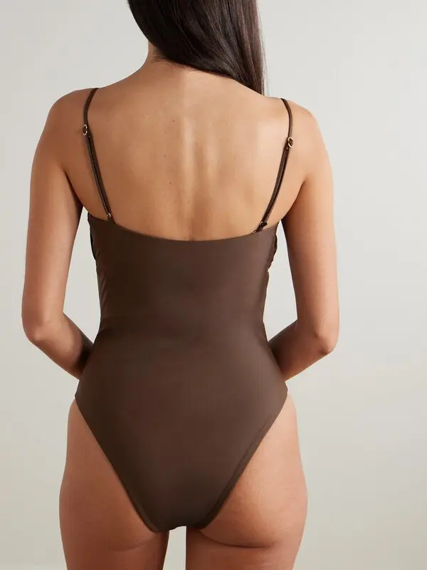 Faithfull The Brand Rocio Ruched One-piece Swimsuit - Brown