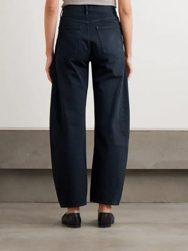 AGOLDE Luna Pieced High-waist Tapered Jeans - Blue