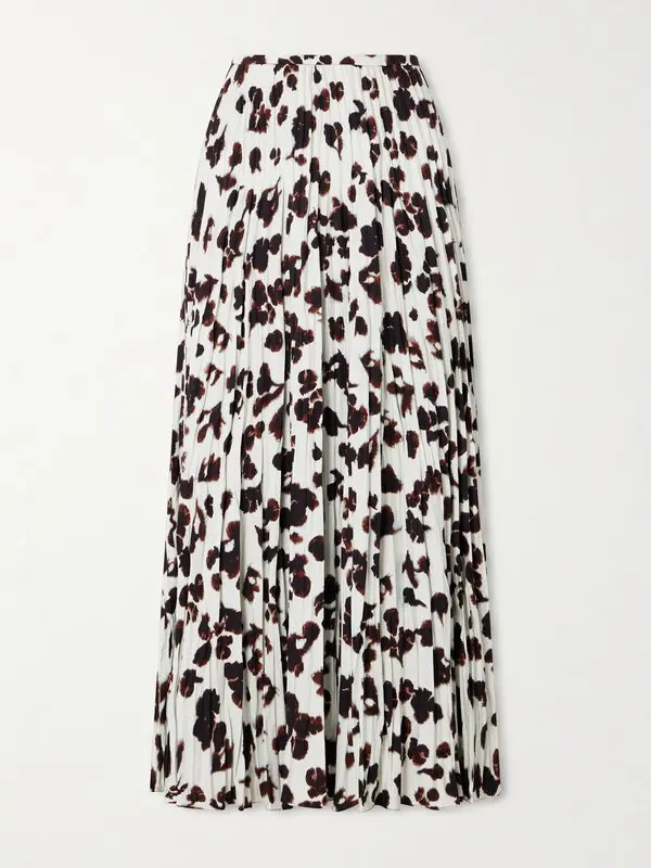 Proenza Schouler White Label Runa Pleated Printed Midi Skirt - Multi