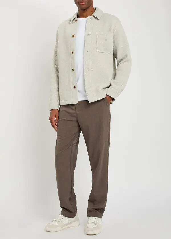 LES DEUX Hamilton Textured Twill Overshirt
