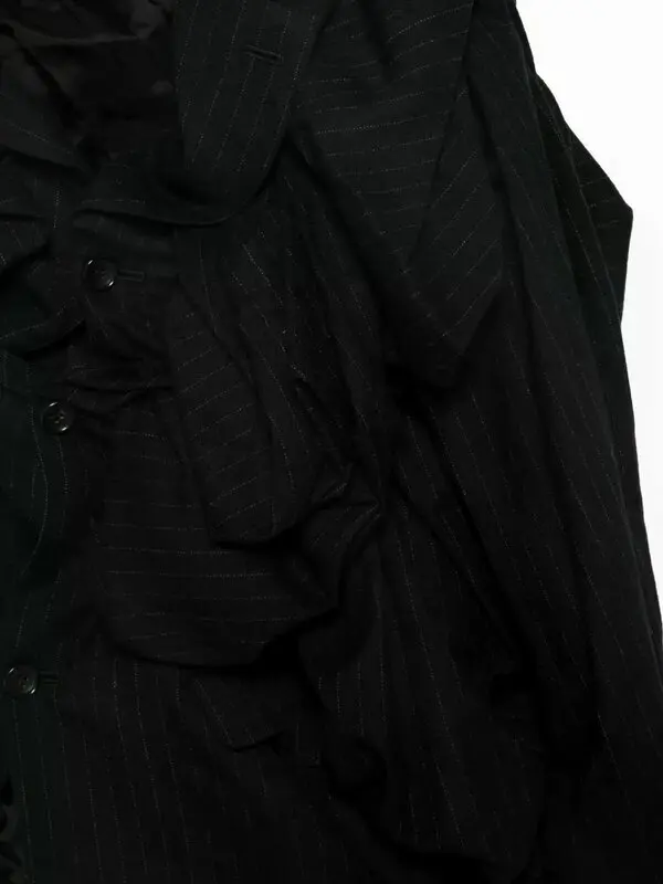 Comme Des Garçons Ruffled Pinstripe Blazer