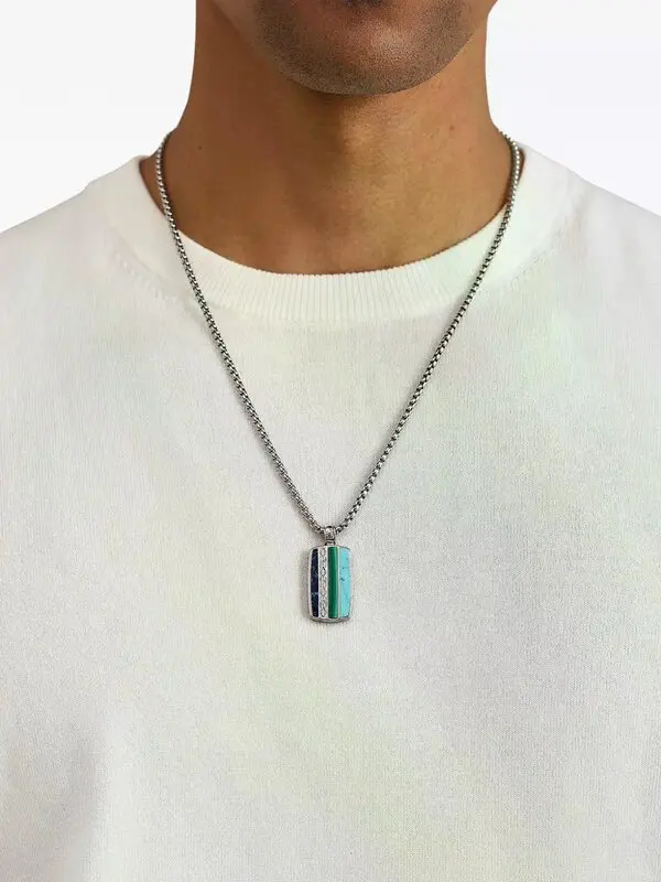 NIALAYA JEWELRY Rectangular Pendant Necklace - Silver