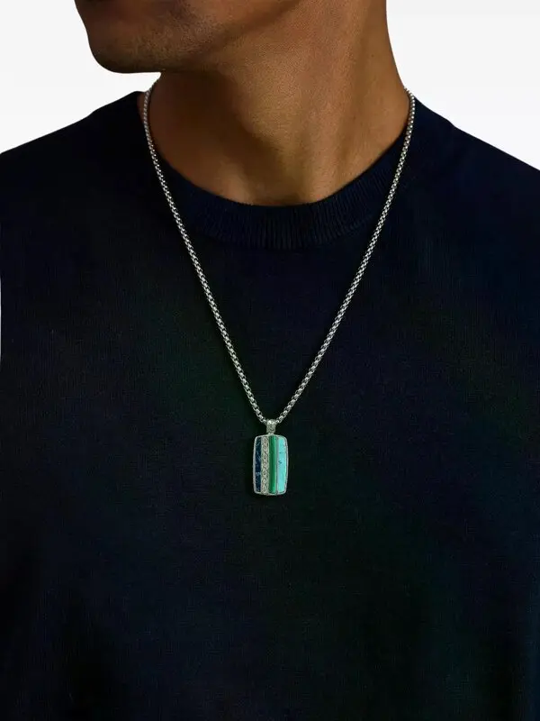 NIALAYA JEWELRY Rectangular Pendant Necklace - Silver