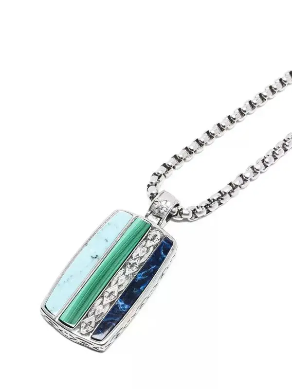 NIALAYA JEWELRY Rectangular Pendant Necklace - Silver