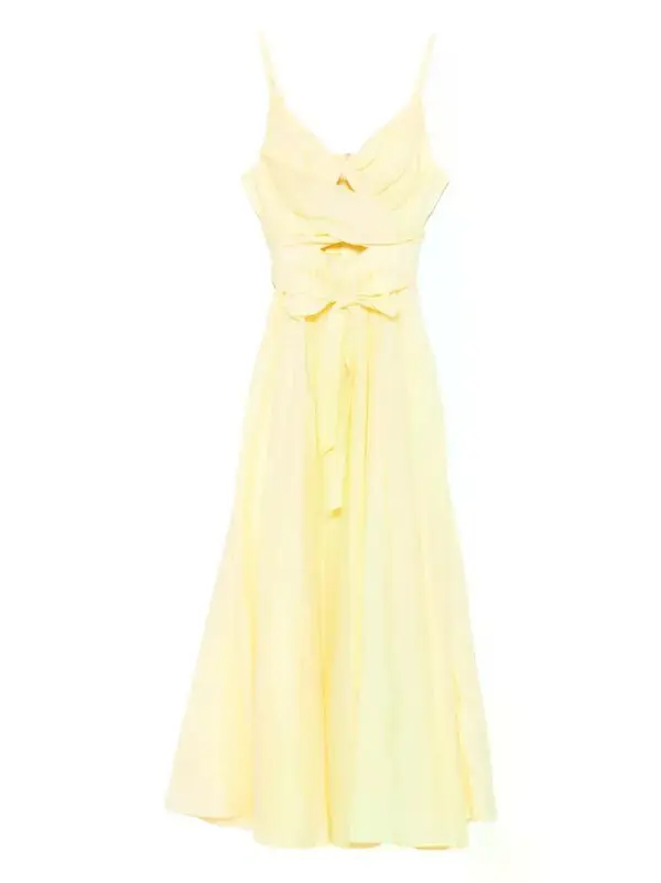 Zimmermann Midi Dress With Tie Waist And Cut-out Detail - Yellow