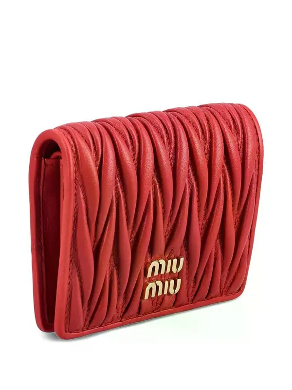 Miu Miu Small Matelassé Nappa Leather Wallet - Red