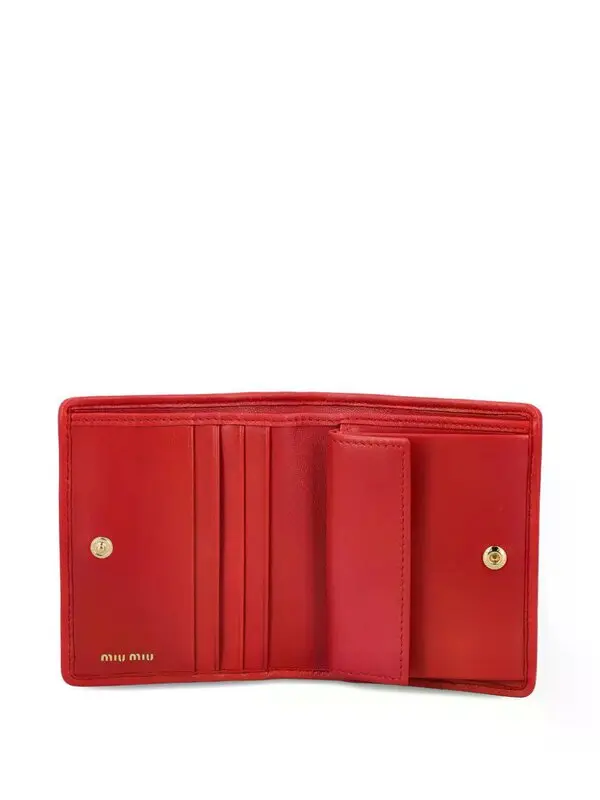 Miu Miu Small Matelassé Nappa Leather Wallet - Red