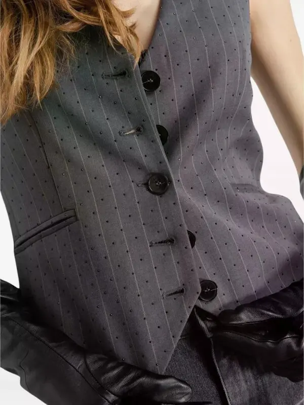 GAELLE PARIS Gaelle Pinstripe Buttoned Jacket