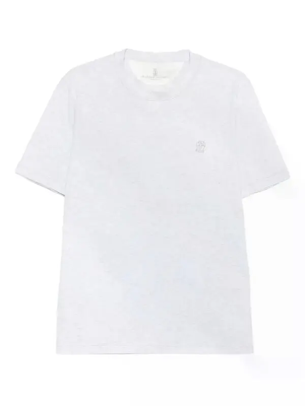 Brunello Cucinelli Crew-neck Logo T-shirt - Grey