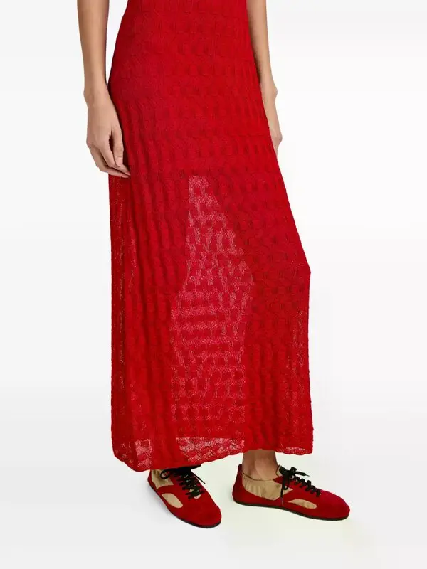 Proenza Schouler Textured Knit Midi Dress - Red