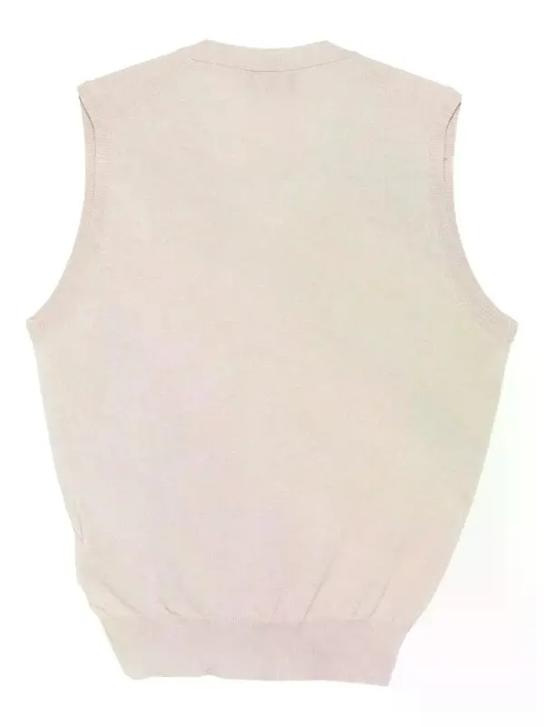 DELL'OGLIO Sleeveless V-neck Cardigan - Neutrals