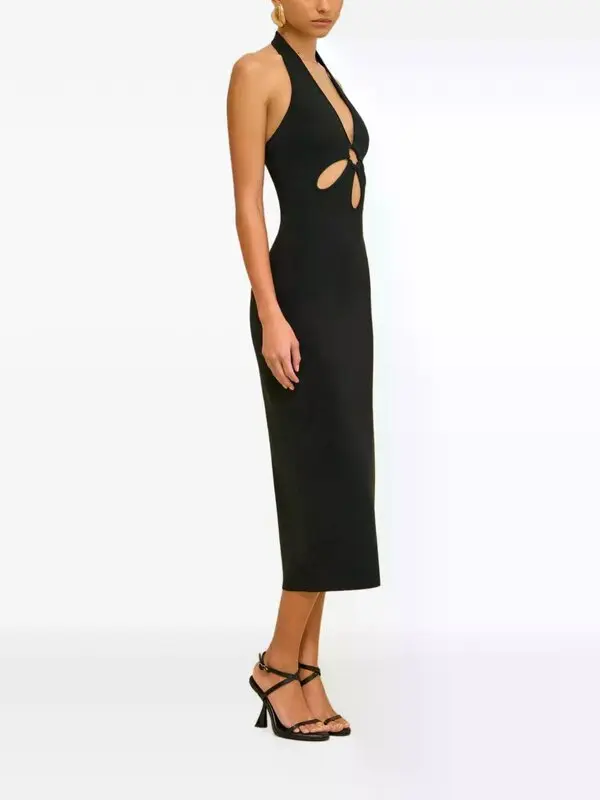 Cult Gaia Vinna Midi Dress With Halterneck And Ring Detail Cutout