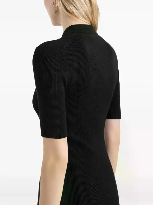 Dolce & Gabbana Ribbed Knit Polo Top With Embellished Buttons